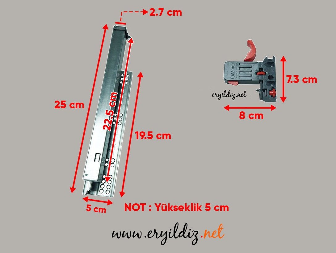 Samet Smart Slide Frenli Çekmece Rayı - eryildiz.net