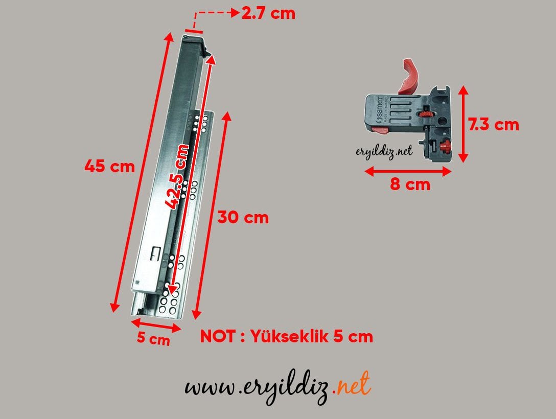 Samet Smart Slide Frenli Çekmece Rayı - eryildiz.net